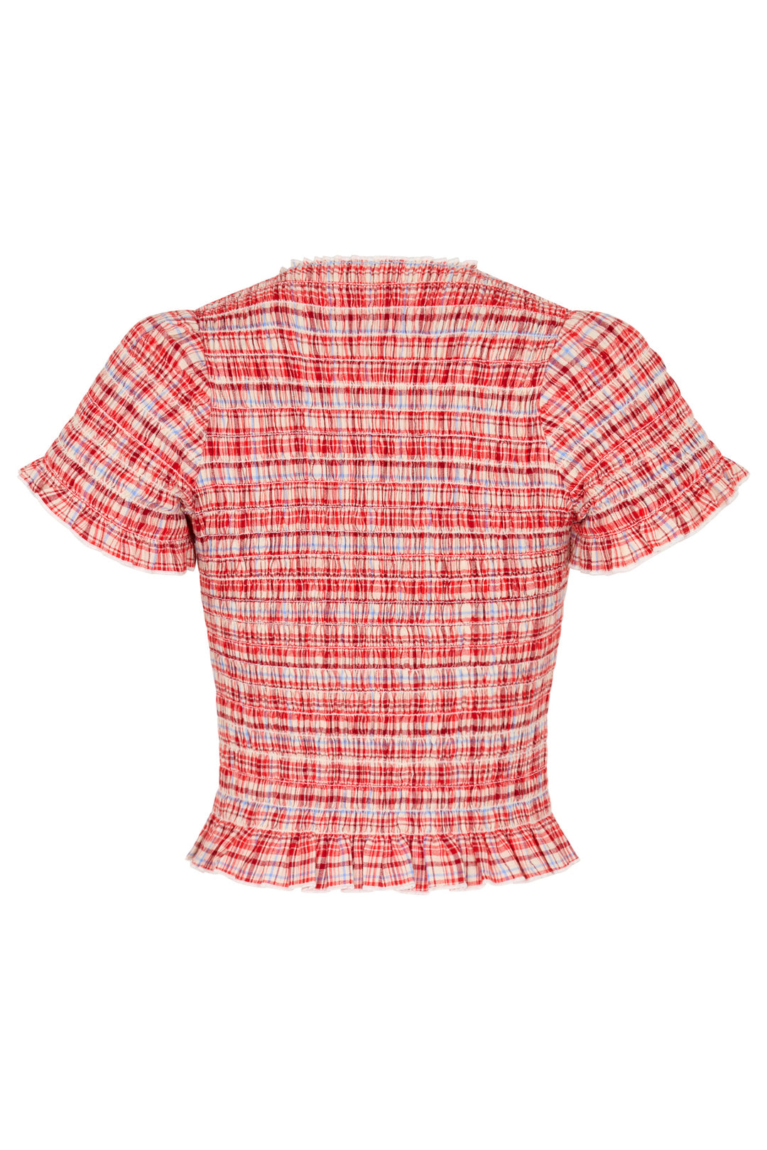 Strawberry Plaid Ruched Tee – Après Studio