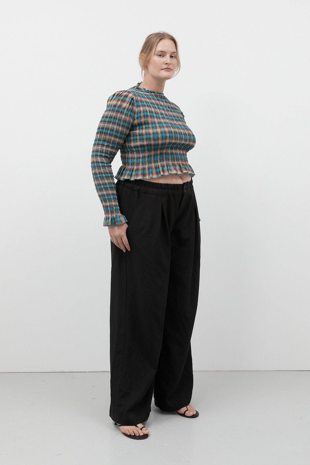 Butterfly Plaid Ruched Skivvy – Après Studio