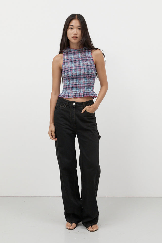 Grape Plaid Ruched Tank – Après Studio