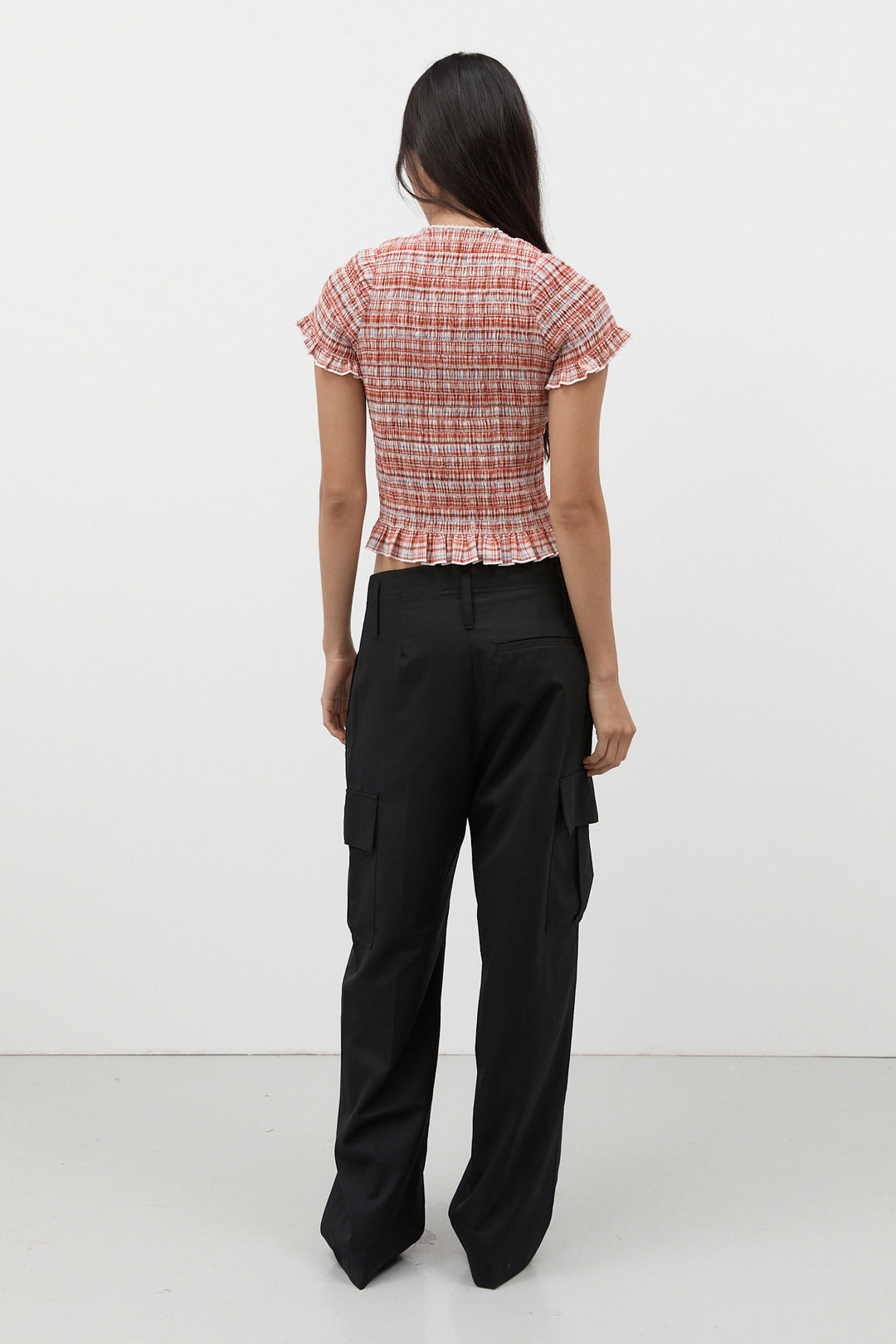 Strawberry Plaid Ruched Tee – Après Studio